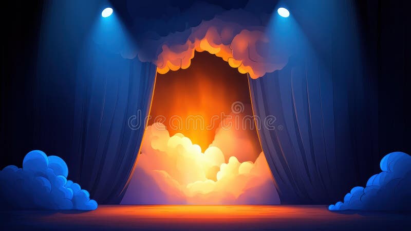 A Dramatic Stage Scene with Spotlights and Smoke Sets the Mood for an ...