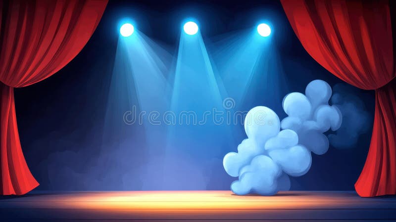 A Dramatic Stage Scene with Spotlights and Smoke Sets the Mood for an ...