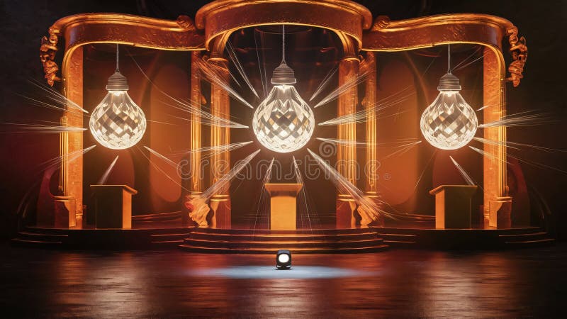 Dramatic Stage Setting with Illuminated Crystal High Quality Image ...