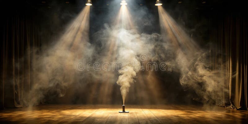 Dramatic Stage Setting with Smoky Haze and Spotlights. Generative AI ...
