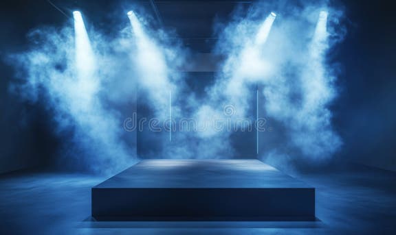 Dramatic Stage Setup with Fog and Spotlight Illumination Creating an ...