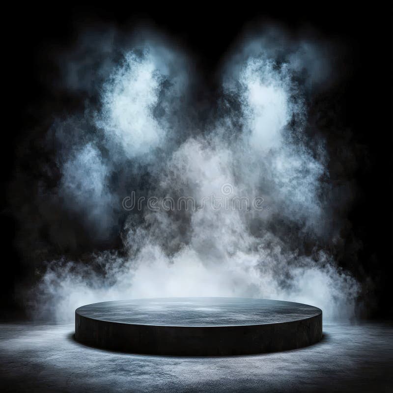 Dramatic Stage with Smoke and Lighting Effects. Stock Illustration ...