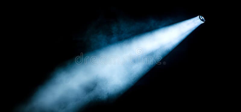 Dramatic Stage Spotlight Beam Cutting through Smoke a Cool Blue Light ...