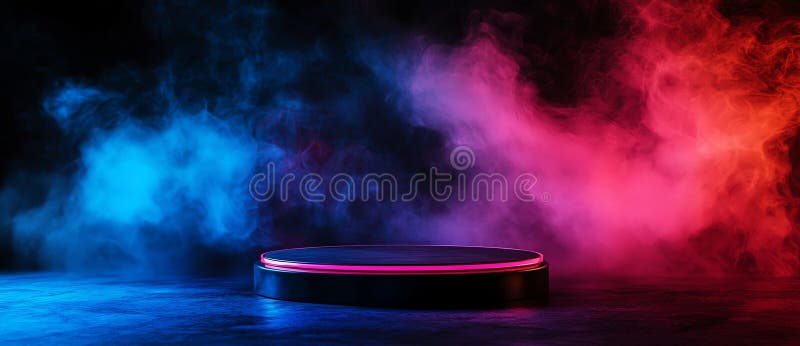 A Dramatic Stage with Vibrant Blue and Red Lighting Effects Enhanced by ...