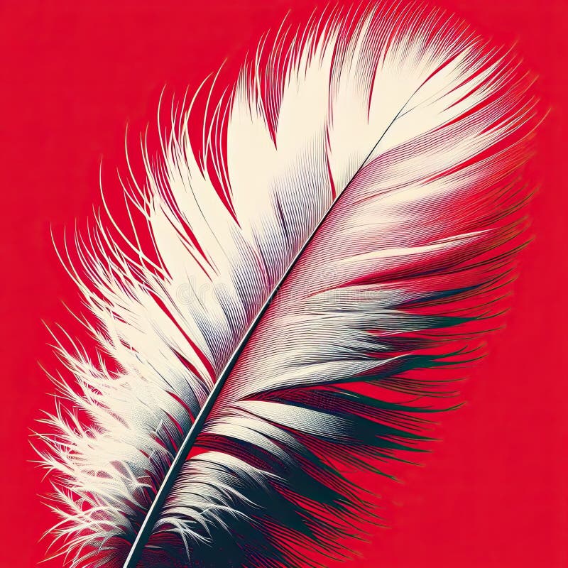 Dramatic Still Life with Feather on Red Stock Illustration ...