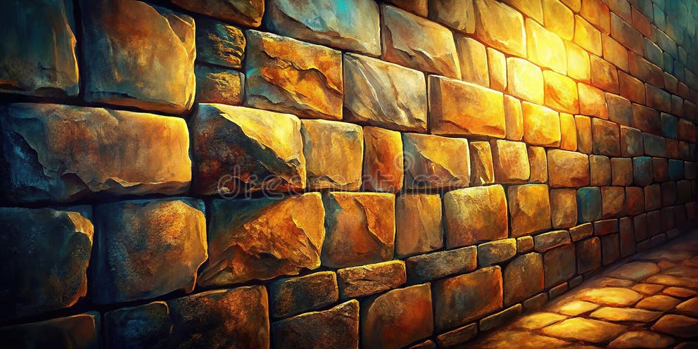Dramatic Stone Wall Texture with Deep Shadows a HighImpact Background ...