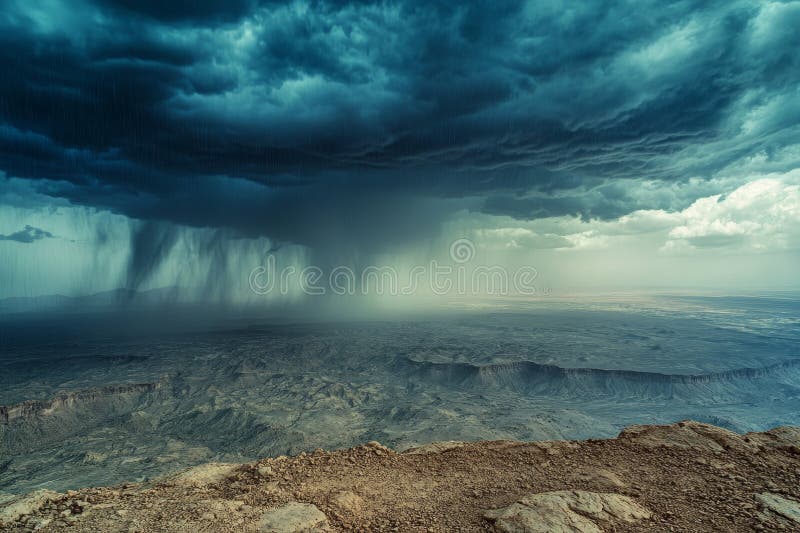 Dramatic Storm Clouds Over Jordan S Desert Landscape a Panoramic View ...