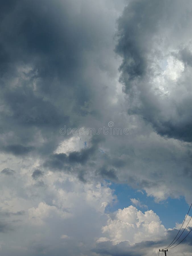 Dramatic Storm Clouds Over Lush Landscape, Nature Weather Background ...