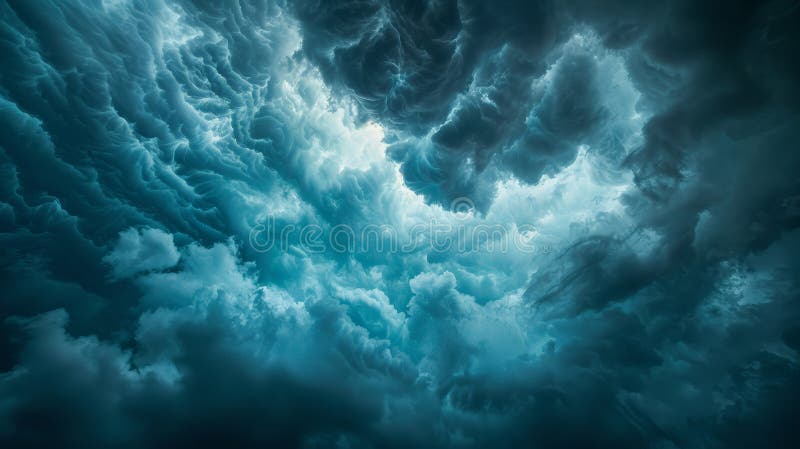 Dramatic Storm Clouds Over Ocean Stock Image - Image of turbulent ...