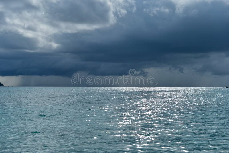Dramatic Dark Storm Clouds Coming Over Sea Stock Photo - Image of ...