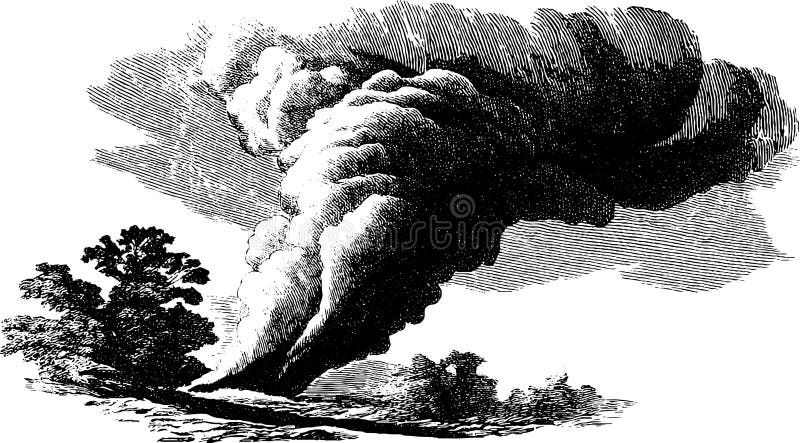 Dramatic Storm Front Engraving with Bold Black Lines for Artistic ...