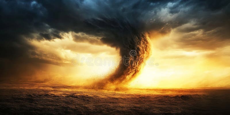 A Dramatic Storm Rolling Over an Open Prairie, with Dark Clouds, a ...