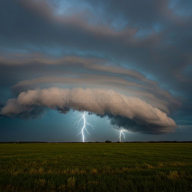 A Dramatic Storm Scene Captures a Cloud Formation with Distinct Layer ...