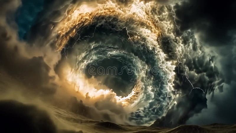Stormy Vortex: a Mesmerizing Display of Lightning and Swirling Clouds ...