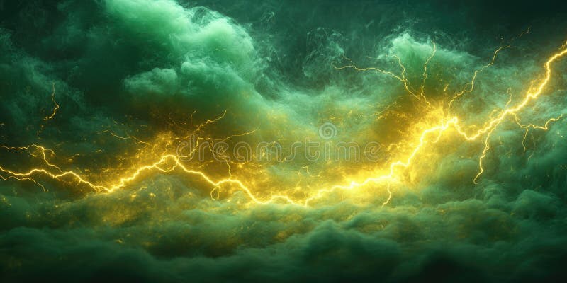 A Dramatic Storm Scene with Lightning Illuminating the Dark Sky Stock ...