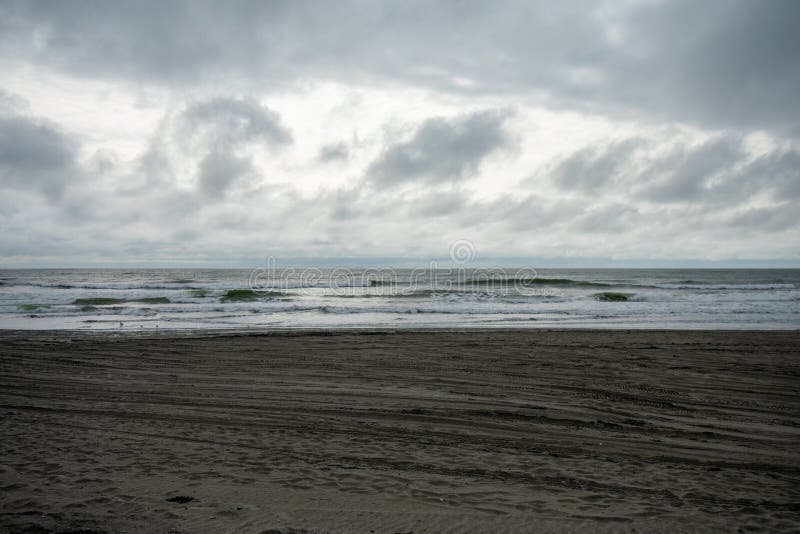 A Dramatic Stormy Sky Over a Dark Beach Stock Image - Image of cyclone ...
