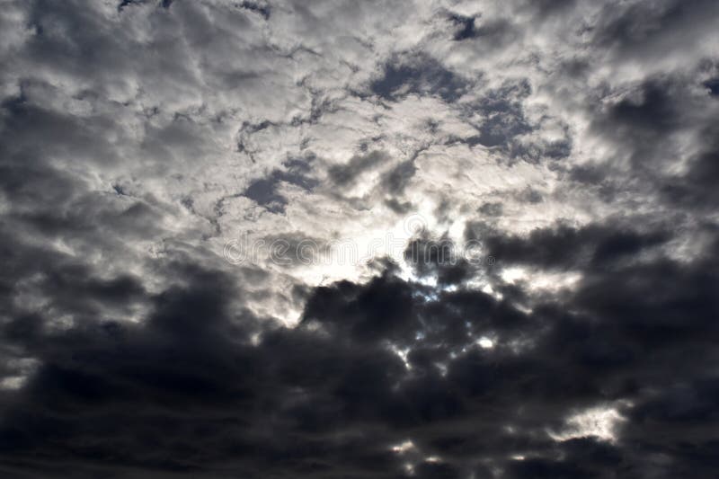 Dramatic Stormy Sky Background. Dark Gray Fluffy Cloudy Sky ...