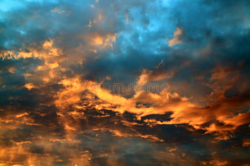 Dramatic Stormy Sky in Dark Tones of Sunset Stock Photo - Image of ...