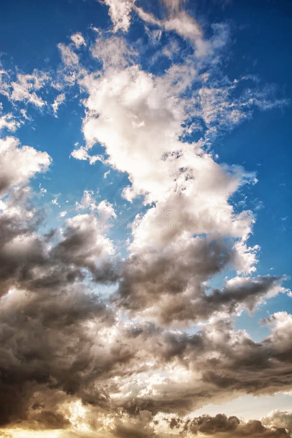 Dramatic Stormy Sky, Natural Scene, Vertical Composition Stock Image ...