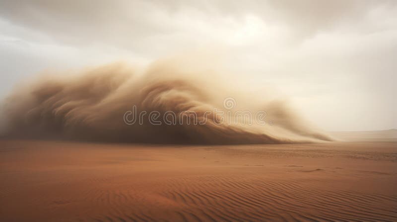 Dramatic Stormy Sky Over the Desert. 3d Render Stock Illustration ...