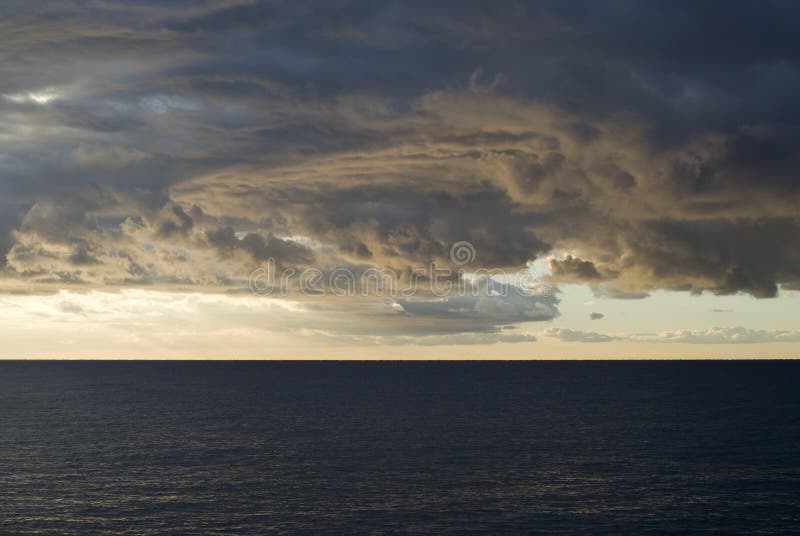 Dramatic Stormy Sky Over Sea Stock Image - Image of dangerous ...