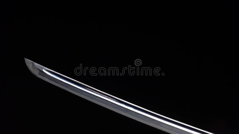 Dramatic Studio Shot of Man Holding Samurai Sword. Close Up Stock Video ...