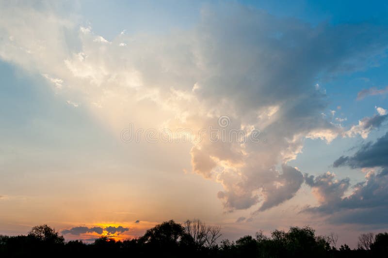 Dramatic summer sunset stock photo. Image of cloudscape - 101543674