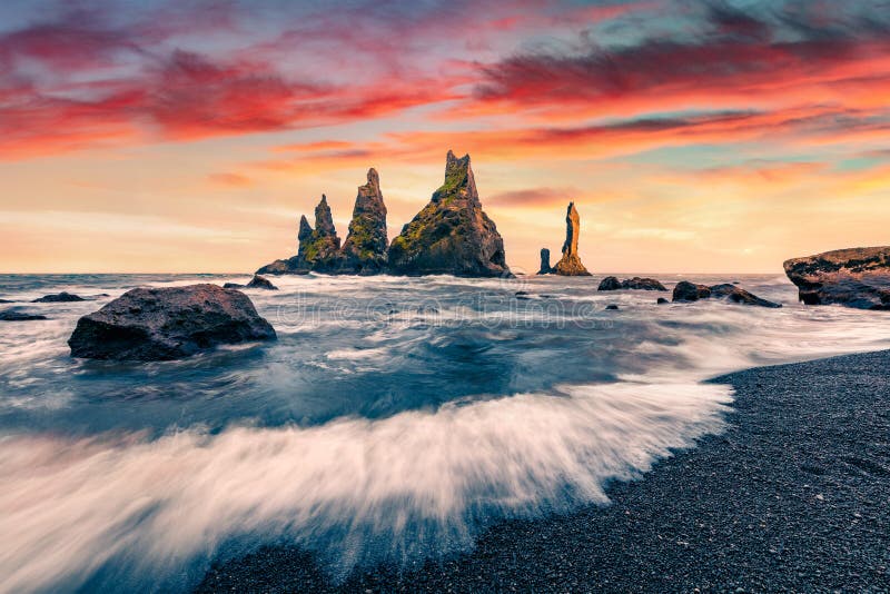 867 Reynisdrangar Sunset Stock Photos - Free & Royalty-Free Stock ...