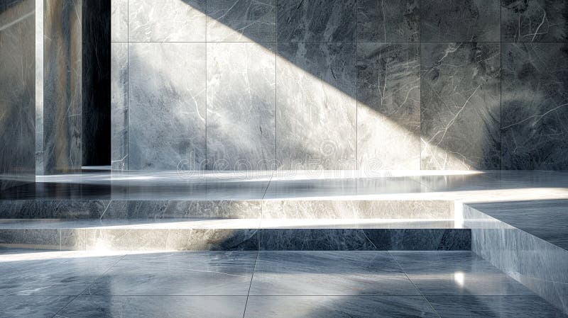 Dramatic Sunlight Illuminates a Stylish Modern Interior with Gray ...