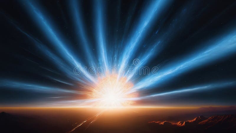 A Dramatic Sunrise with Bright Light Rays Shining through the Clouds ...