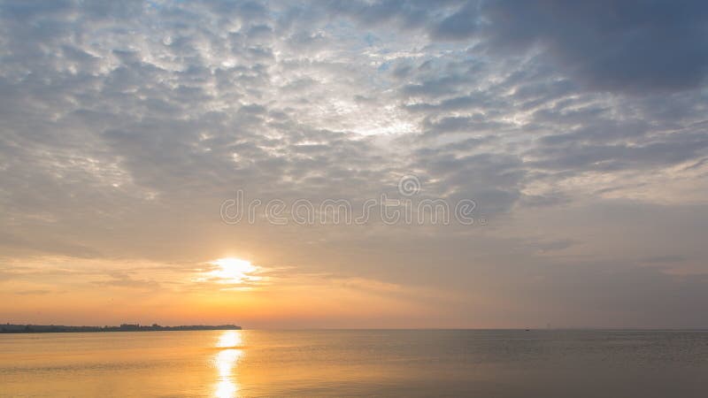 Dramatic Sunrise Over the River. Orange Sunrise Stock Image - Image of ...