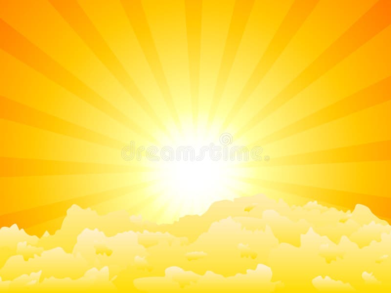 Dramatic sunset stock vector. Illustration of sunbeam - 13122597