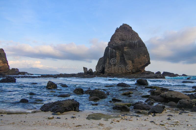 Dramatic Sunset Around Papuma Beach in Jember, East Java, Indonesia ...