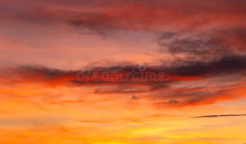 Dramatic Sunset. Background Sky at Sunset and Dawn Stock Photo - Image ...