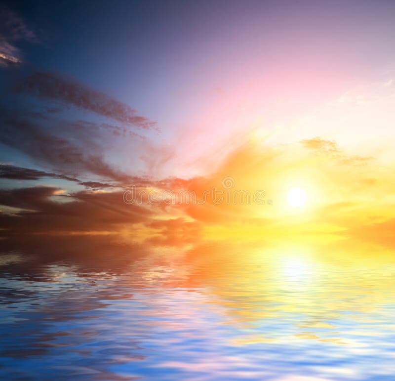 Dramatic sunset. stock photo. Image of dawn, color, concept - 35175276