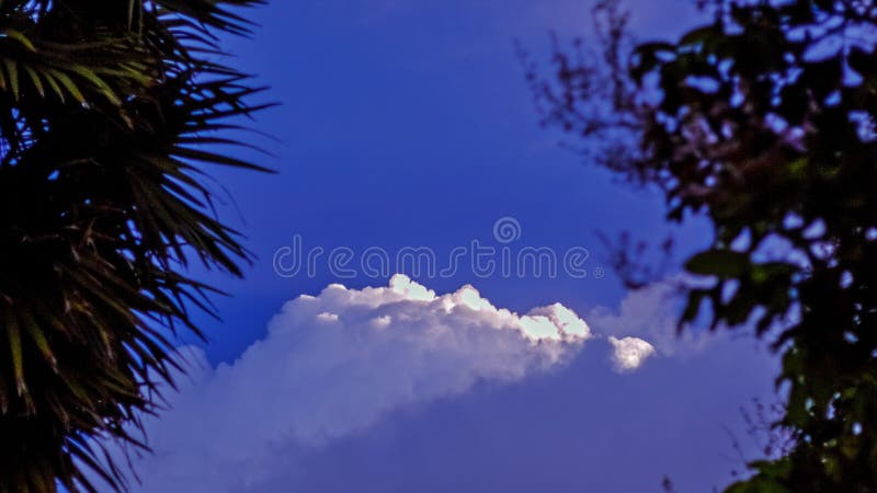 Blue Sky with Clouds and Rainy Clouds Far Away, Storm Clouds Gather ...