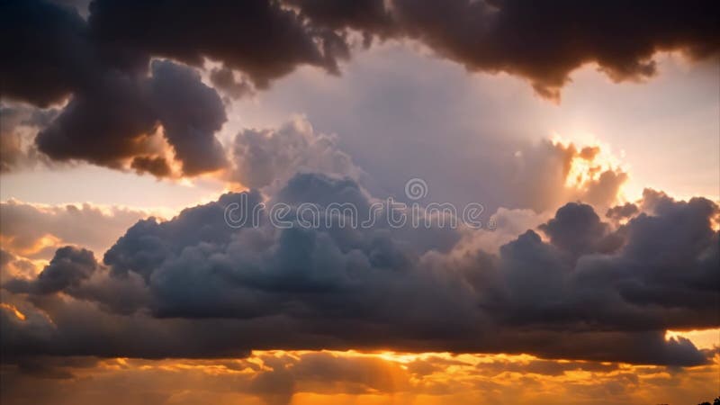 Dramatic Sunset through Clouds Stock Video - Video of clouds ...