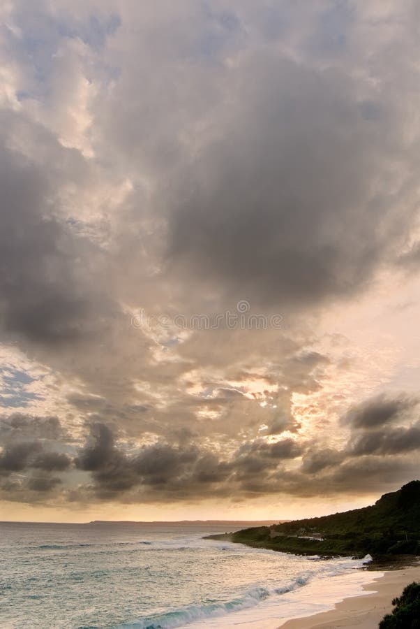Dramatic Sunset Clouds in Sky Over the Ocean Stock Image - Image of ...