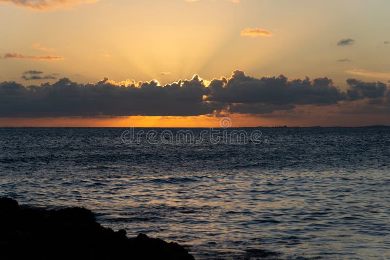 Dramatic Sunset with Colorful Clouds. Late Afternoon, Twilight Stock ...