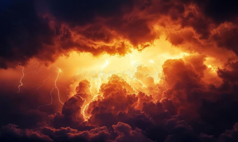 Dramatic Sunset with Golden Rays Breaking through Dark Storm Clouds Stock Photo - Image of ...