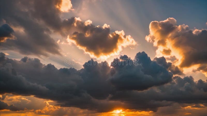 Dramatic Sunset with Golden Rays Stock Video - Video of astronomy ...