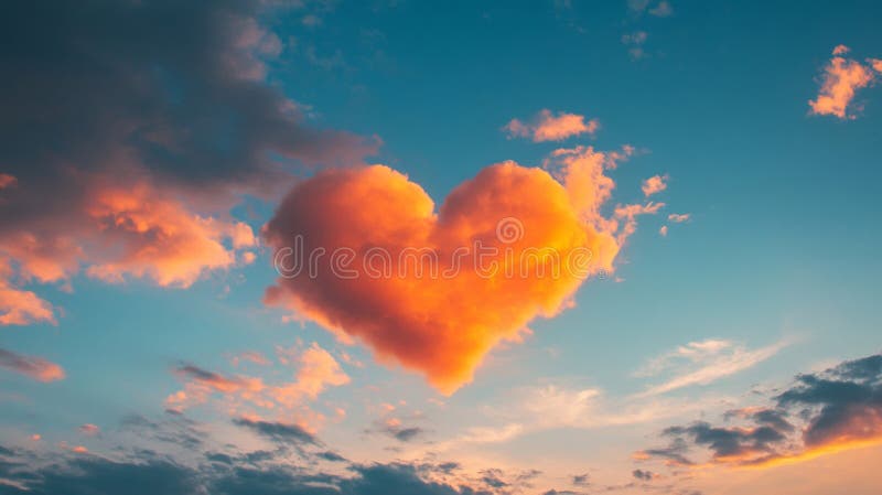 Dramatic Sunset Heart Shaped Cloud Formation with Vibrant Colors in ...