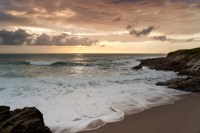 Sunset Over Porthleven in Cornwall Stock Image - Image of harbour ...
