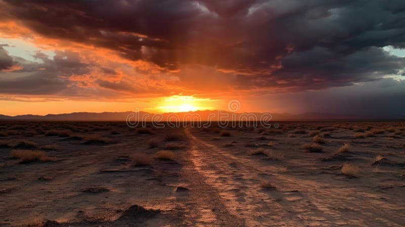 Dramatic Sunset Over a Dirt Road in the Australian Outback - Made with ...