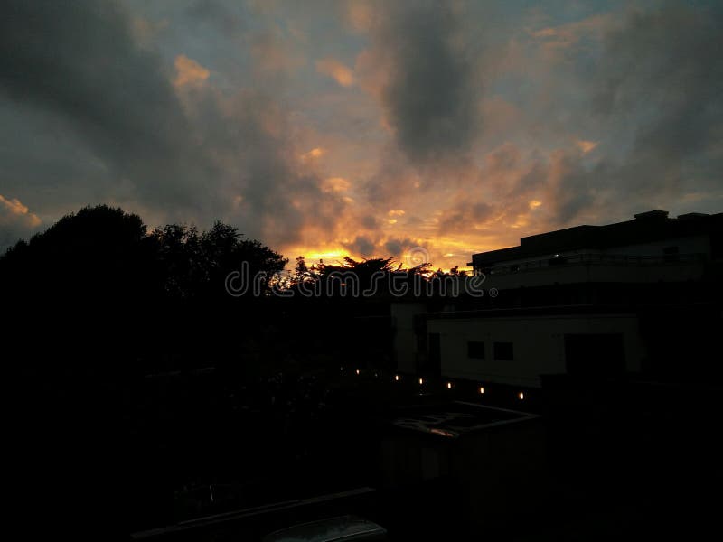 Dramatic Sunset Over Dublin Stock Image - Image of fiery, shapes: 74902521