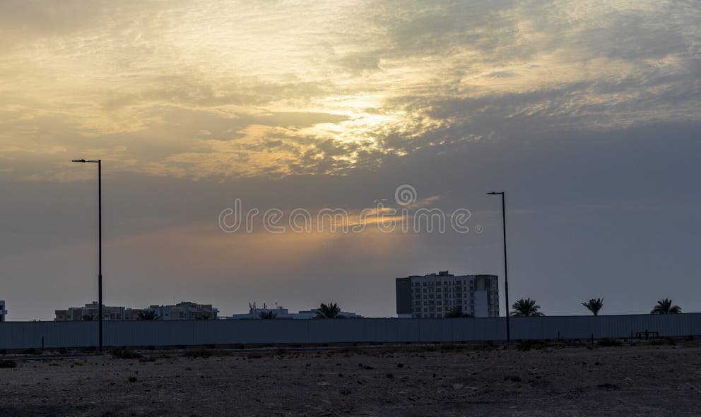 Dramatic Sunset Over an Empty Road. Outdoors Stock Image - Image of ...