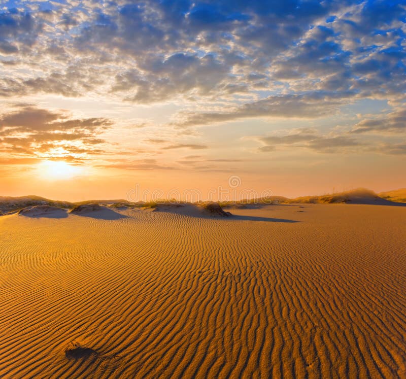 Sunset in the desert stock image. Image of extensive - 10856663