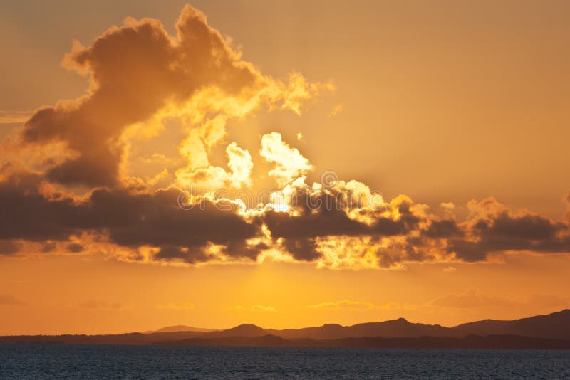 Dramatic Sunset Over Islay from the Islay Ferry Stock Photo - Image of ...