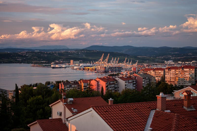 Koper Port Area in Slovenia in the Evening Stock Photo - Image of koper ...