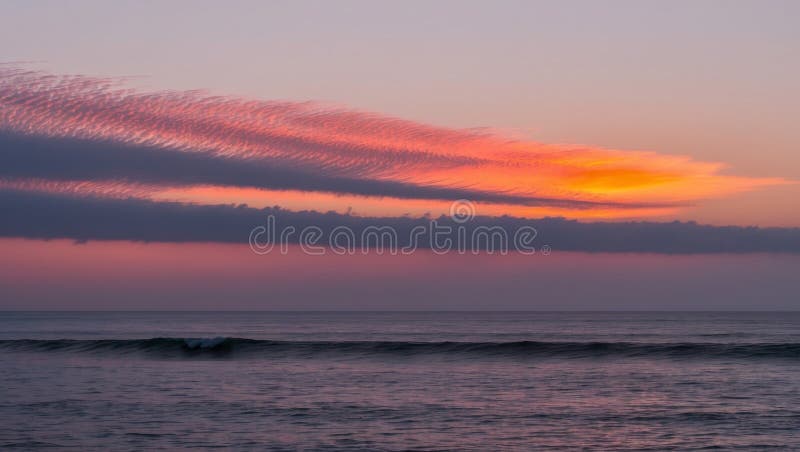 Dramatic Sunset Over Ocean with Colorful Cloudscape. Stock Photo ...